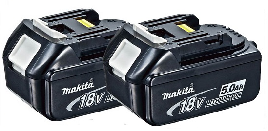 BRAND NEW GENUINE MAKITA BATTERY 18 VOLT 5.0AH LITHIUM ION BL1850B X 2 ...